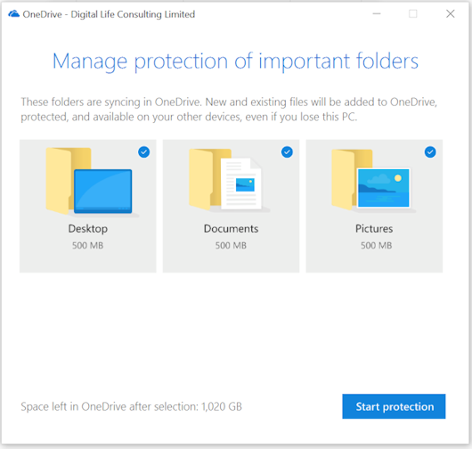 Move your important files to Onedrive using Known Folder Move